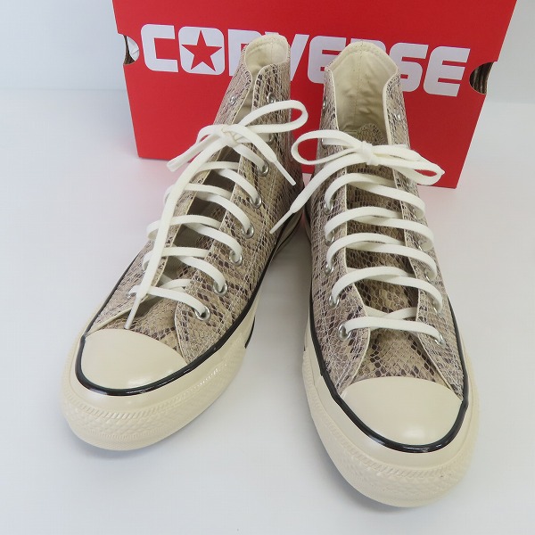 CONVERSE/コンバース LEATHER ALL STAR US PYTHON HI パイソン柄 ハイカットスニーカー 1SD288 27 ...